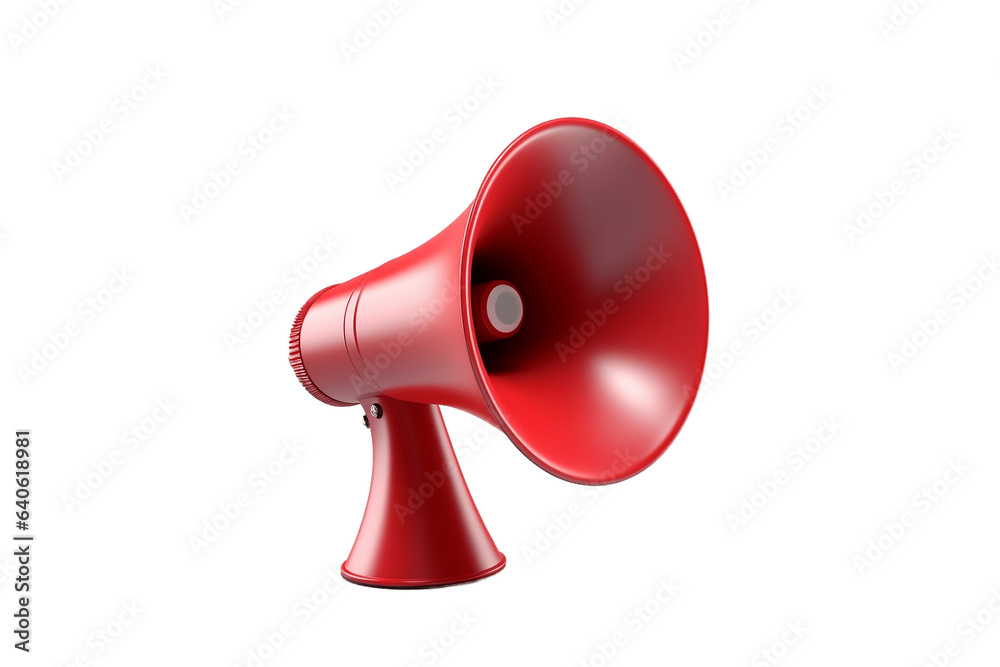 3D Red Megaphone Isolated on Transparent Background - Generative AI ...