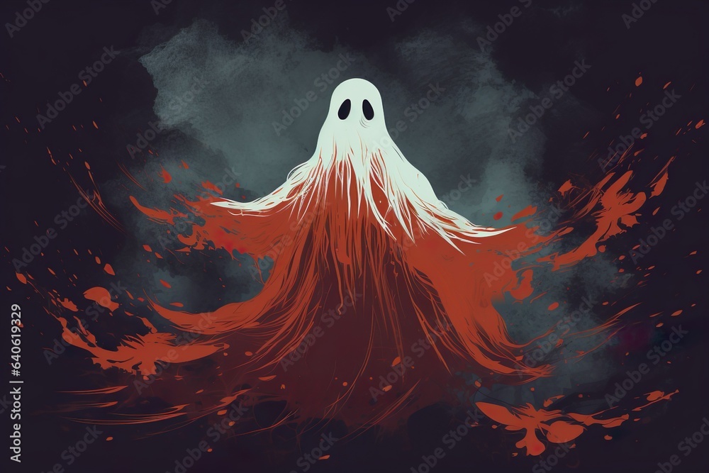 creepy halloween ghost dark horror background Stock Illustration ...