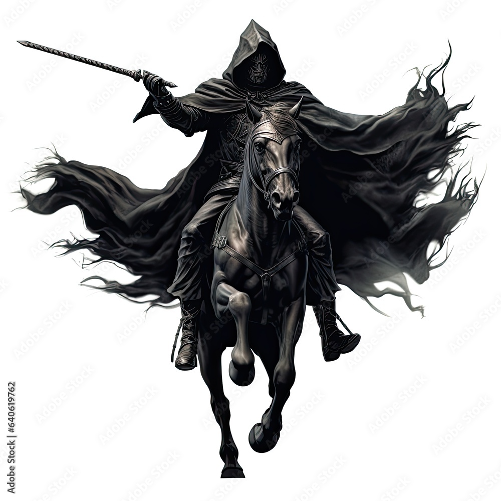 Headless horseman realistic illustration - Generative AI. Stock Photo ...