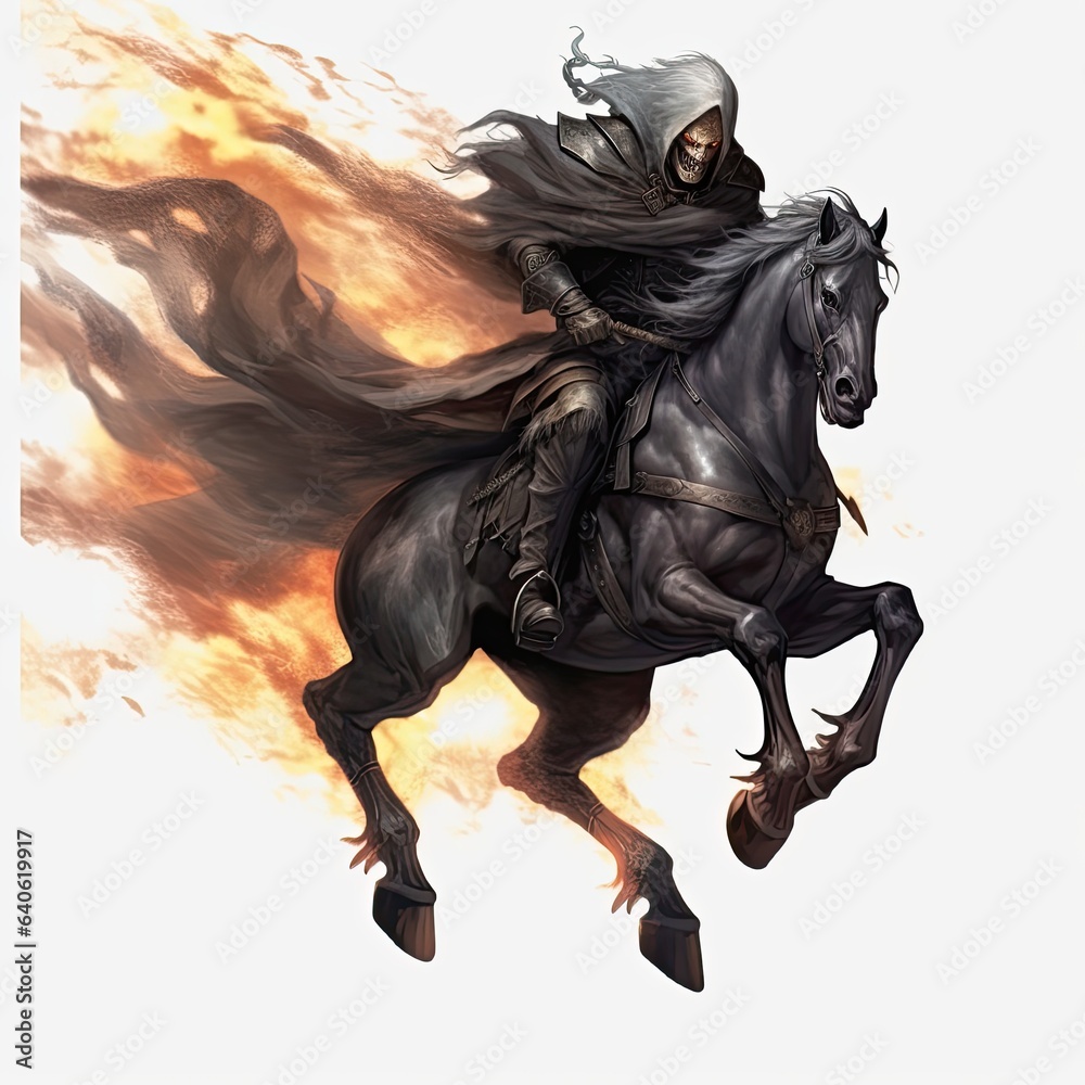 Foto de Headless horseman realistic illustration - Generative AI. do ...