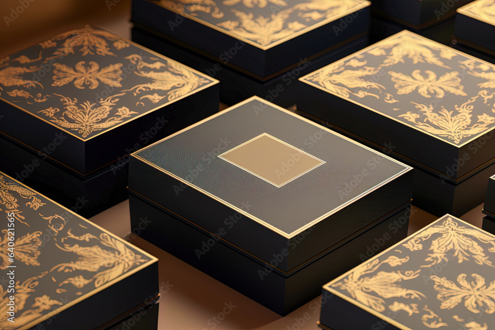 Luxury, consistent and opulent packaging and business card mock up ...