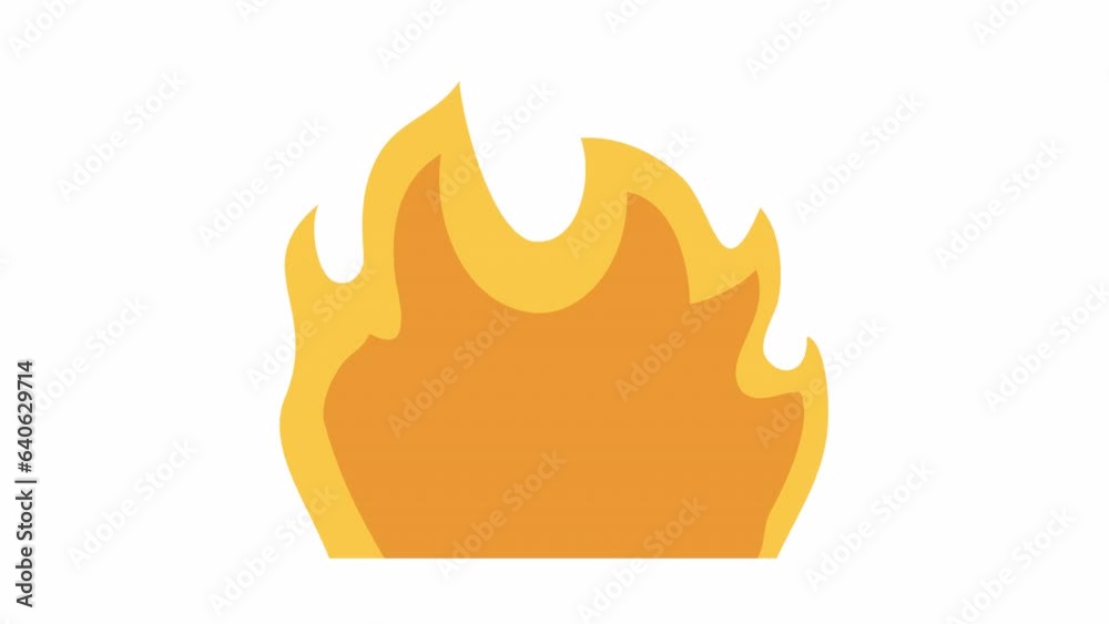 Fire flames 2D object animation. Combustion conflagration. Campfire ...