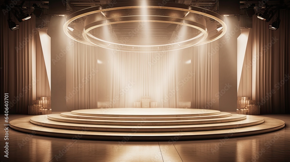 Elegant Empty Podium Stage Against Luxury Backdrop - Opulent ...
