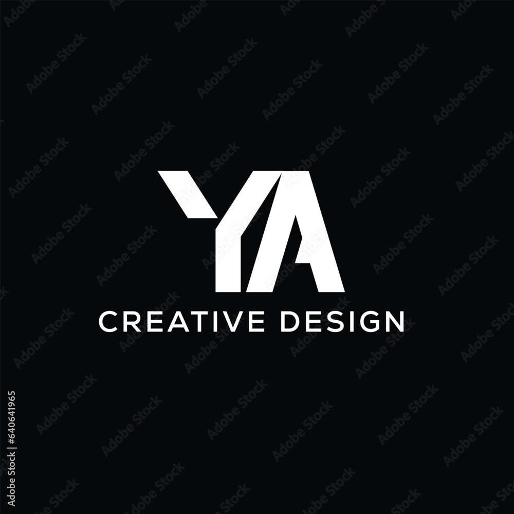 Initial Letter of YA Logo Design Creative Monogram Style Vector Icon ...