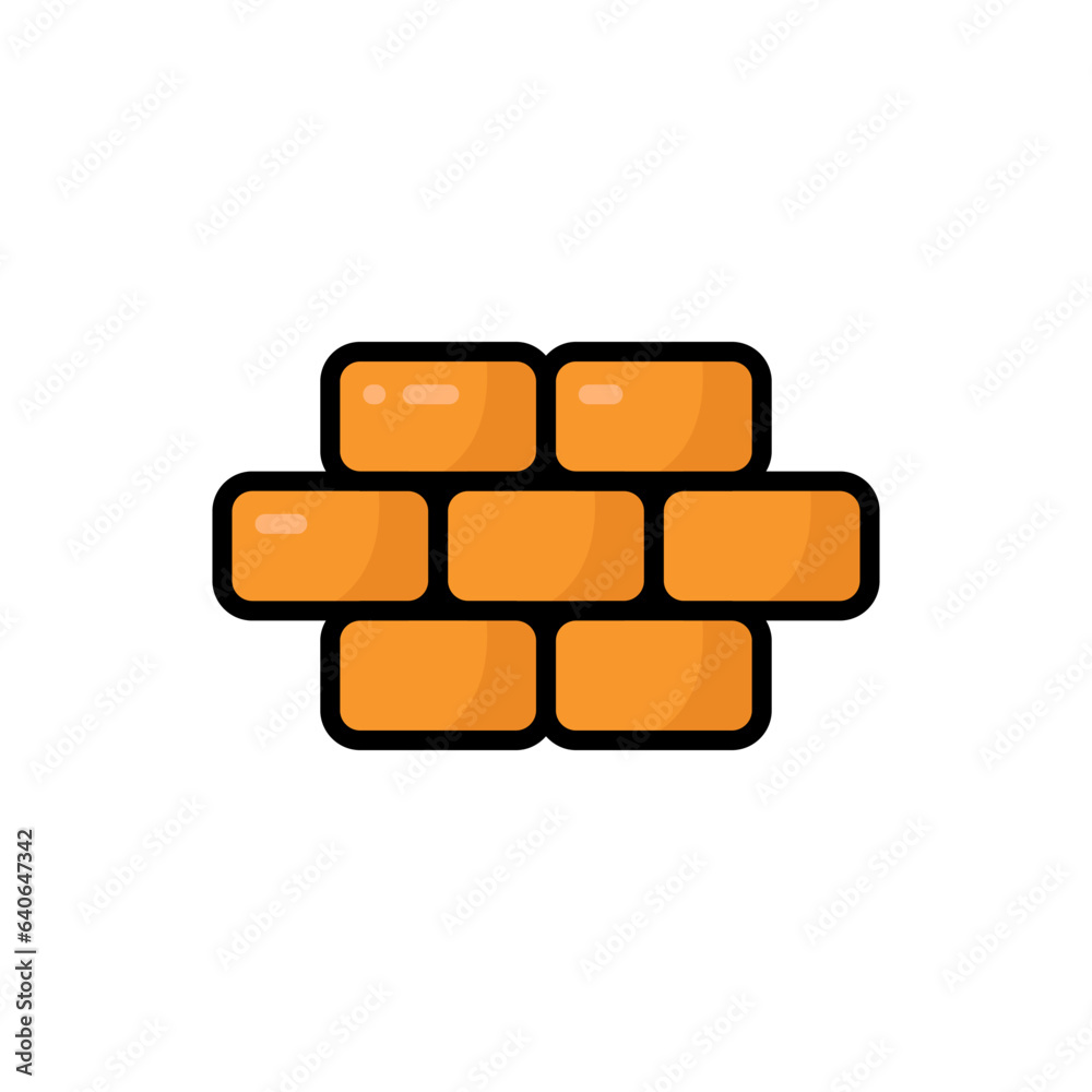 Bricks Cartoon Vector Icon Illustration. Construction Tool Icon Concept ...