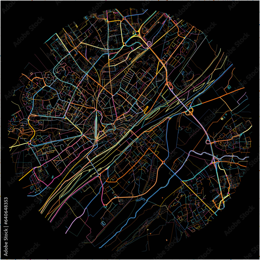 Colorful Map of Blois, Loir-et-Cher with all major and minor roads ...
