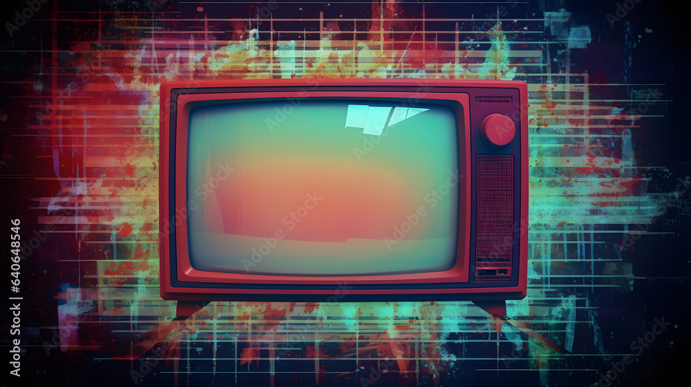 Vintage TV static signal transmission error transparent overlay ...