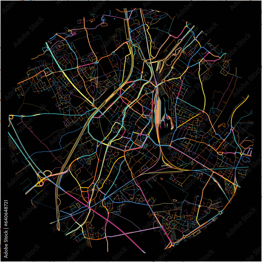 Colorful Map of Douai, Nord with all major and minor roads. Stock ...