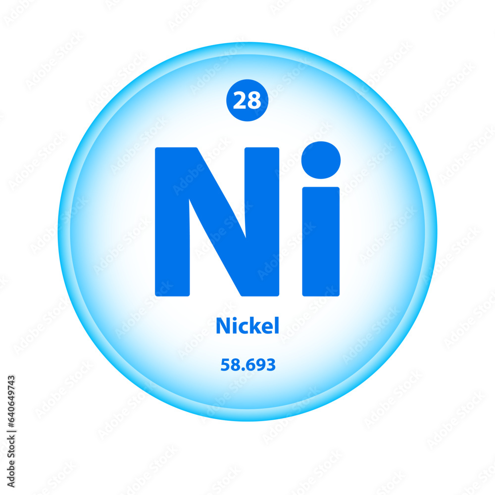 Vecteur Stock Structure Chemical element Nickel (Ni) symbol. Science ...