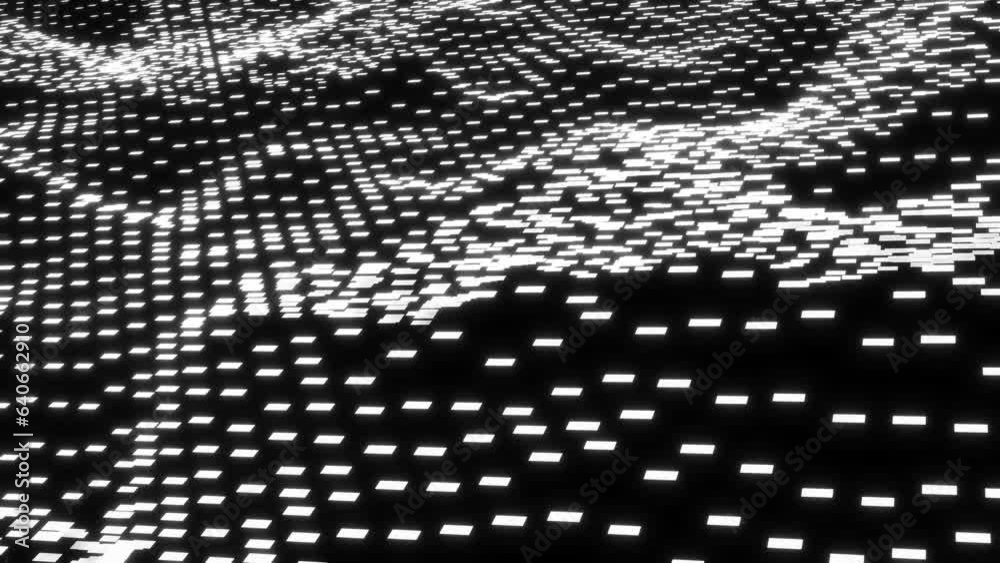 Particle Data Wave High Tech Background. Abstract Animation Of Computer ...