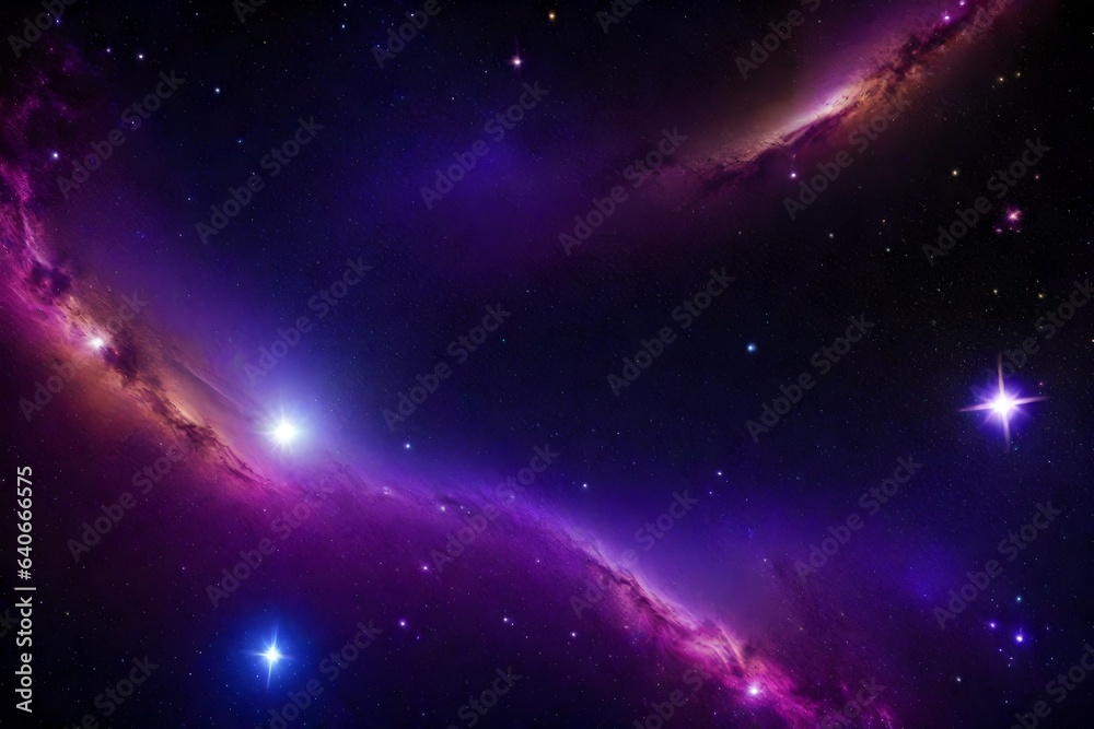 a multiversal universe where you can see the cosmos bounding, purple ...