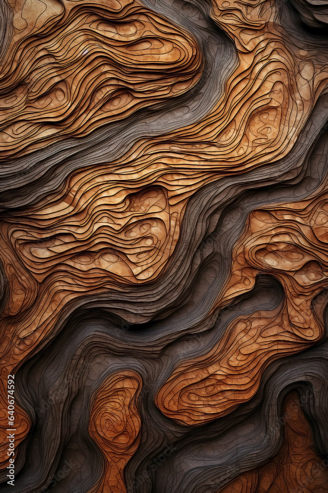 Natural metamorphosis: erosion, organic surface with undulating ...