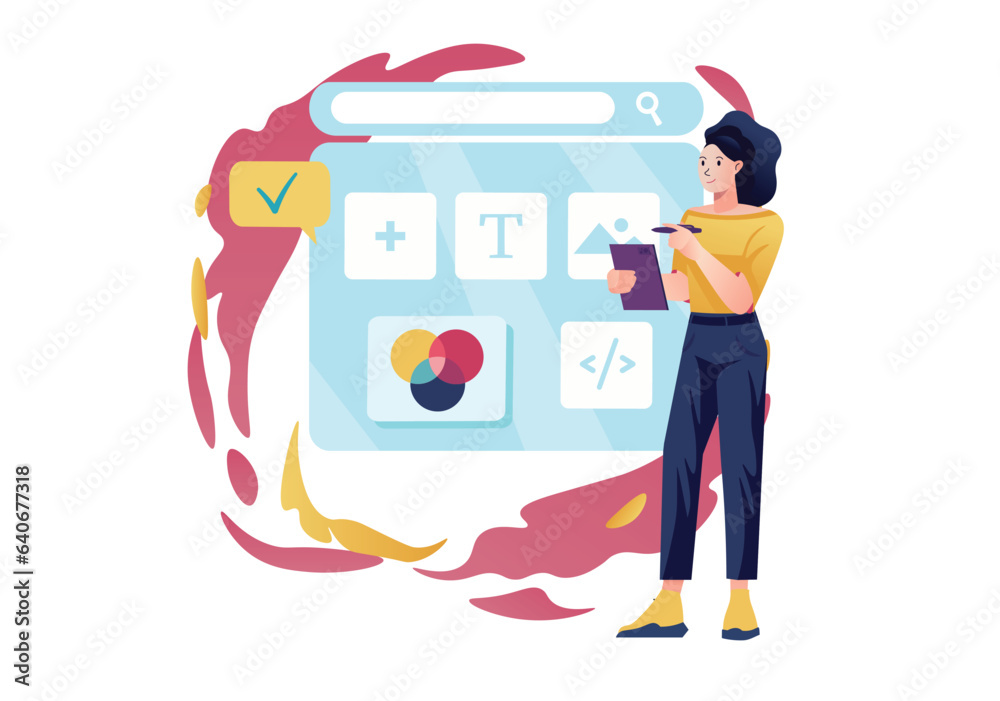 Web design concept with people scene in the flat cartoon style. The ...