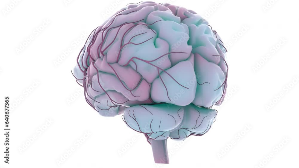 Central Organ of Human Nervous System Brain Anatomy Animation Concept ...