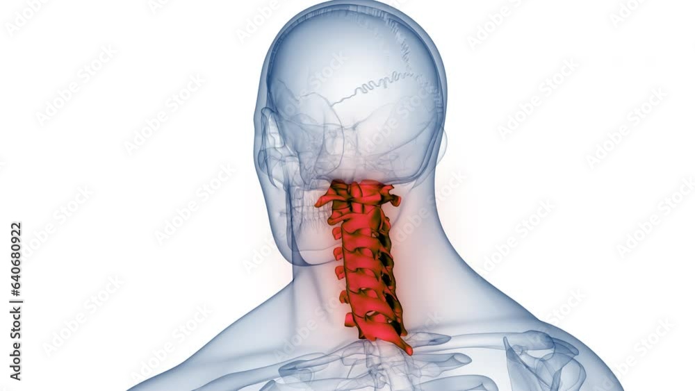 Spinal Cord Vertebral Column Cervical Vertebrae of Human Skeleton ...