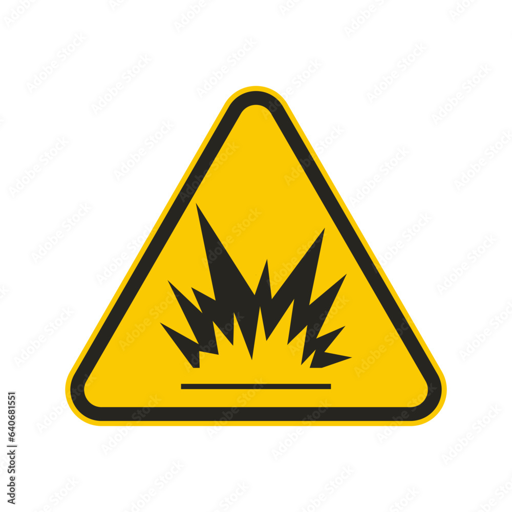 Isolated illustration of black triangle pictogram icon explosive ...