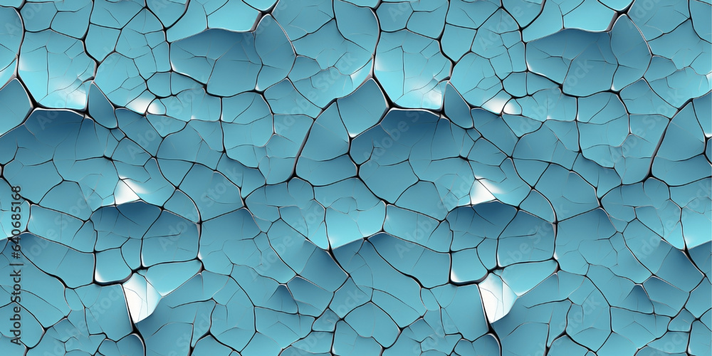 Seamless surface displaying cracking and rupture pattern in blue color ...