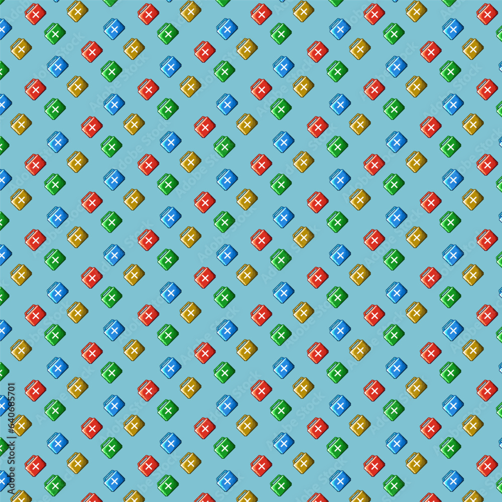 Pixel art background pattern loop of medkit medicine on pixelated style ...