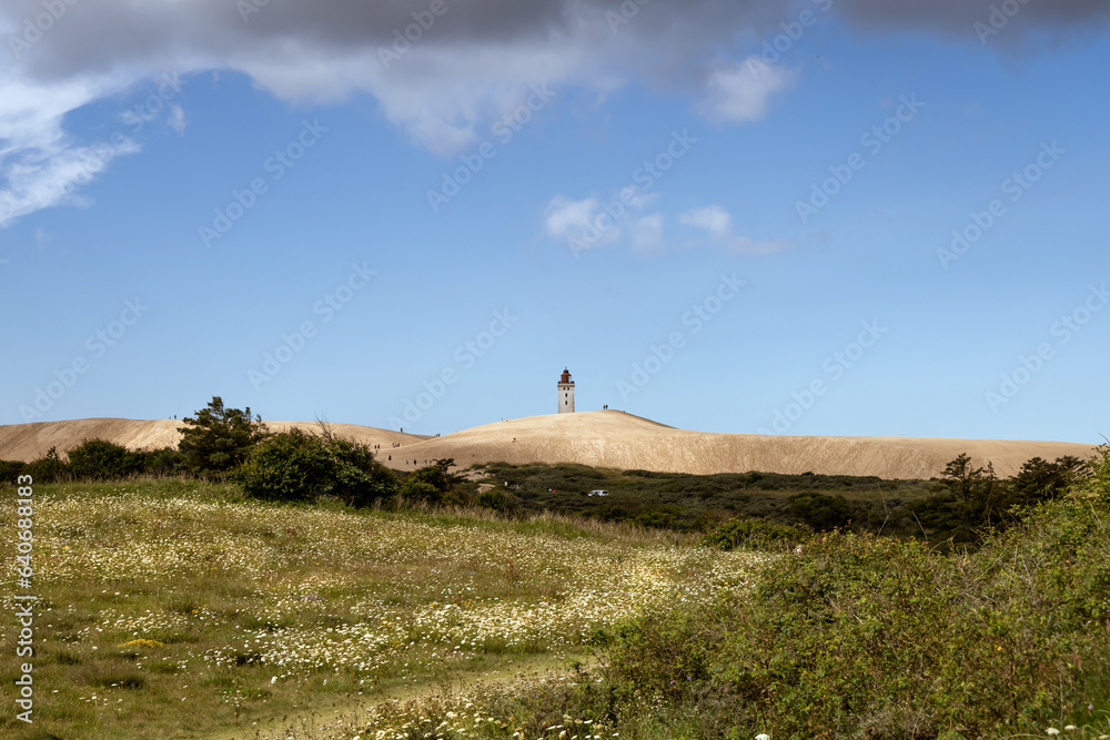 Rubjerg Knude Lighthouse on the coast of the North Sea in the Jutland ...