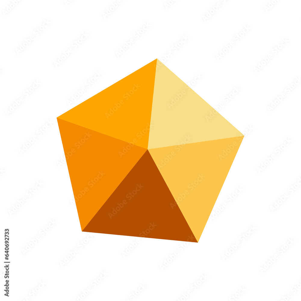 Poster Orange pyramid pentagonal geometric shapes elements – Wall Art ...