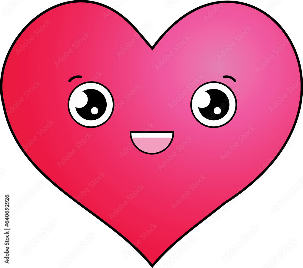 Digital png illustration of heart with face on transparent background ...