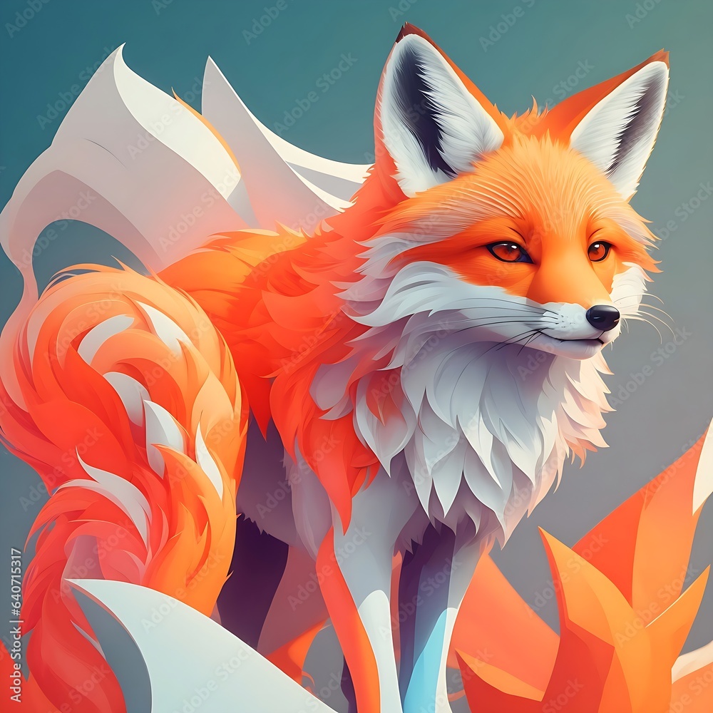 Colorful And Detailed Fox Clipart In Dynamic Pose Stock Illustration ...