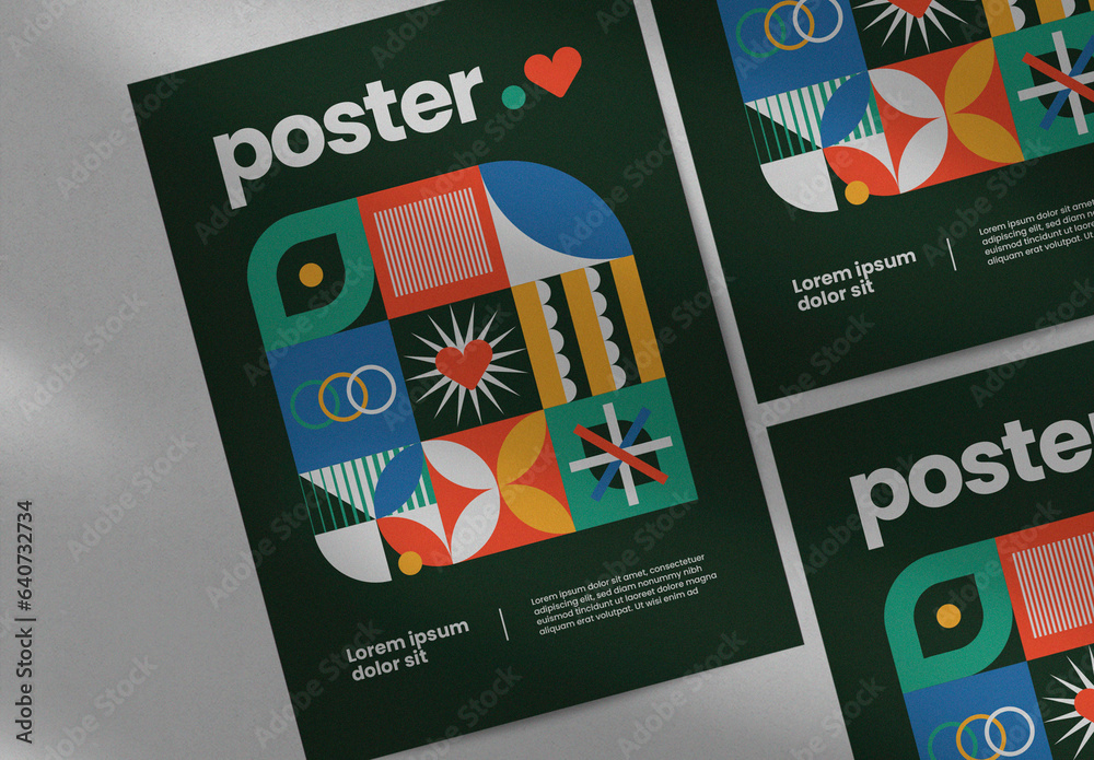 Geometric Pattern Poster Stock Template | Adobe Stock