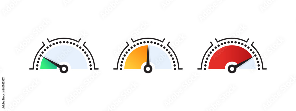 Dashboard With Arrows Risk Gauge Scale Dial Indicator Vector Scalable Graphics Stock Vector