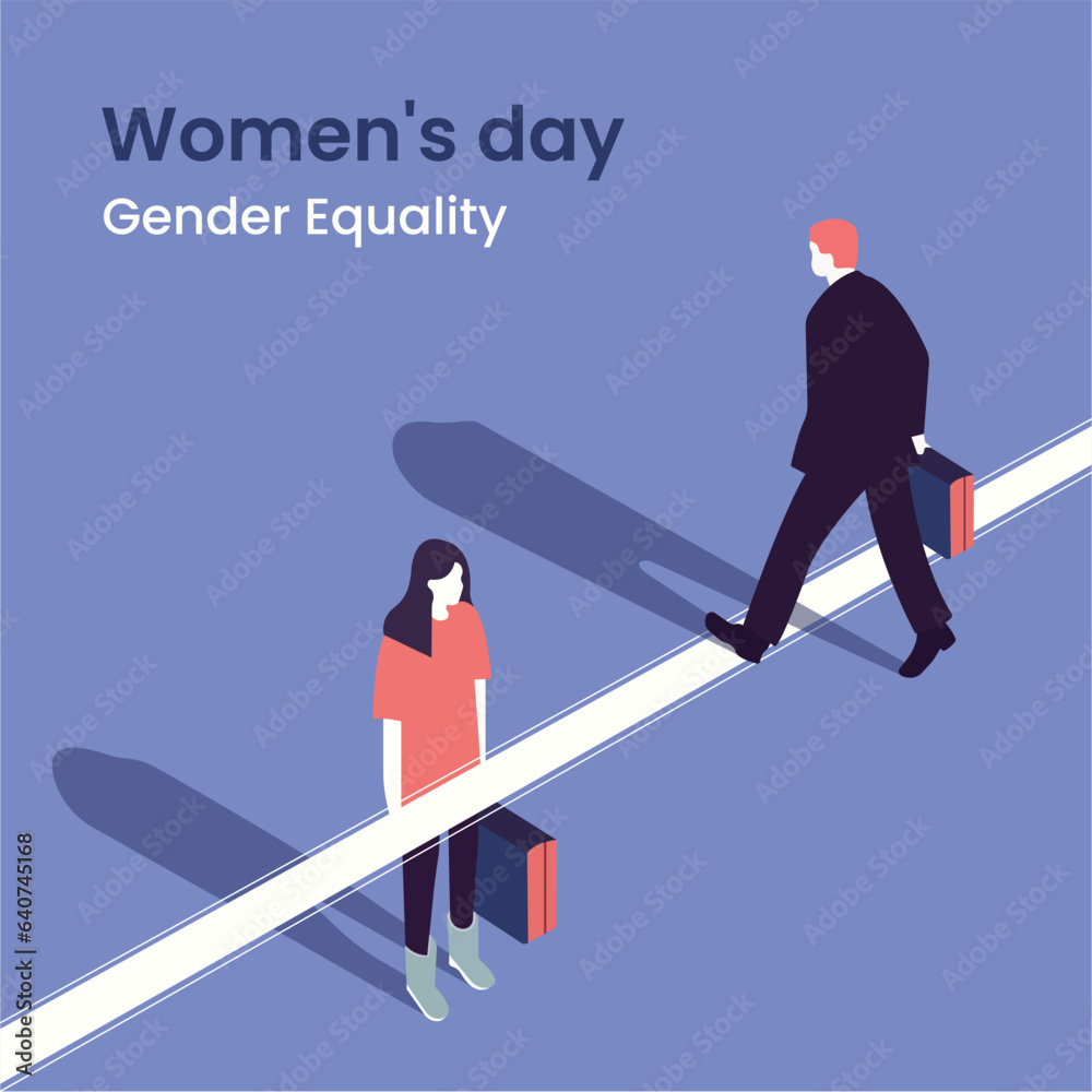 International Women's Day, Vector illustration, gender equality, Women ...