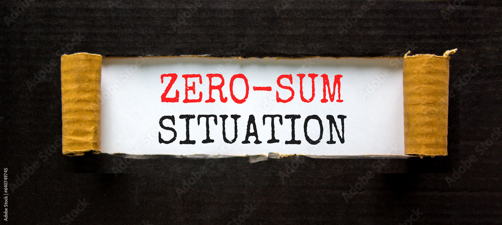 Zero-sum situation symbol. Concept words Zero-sum situation on ...