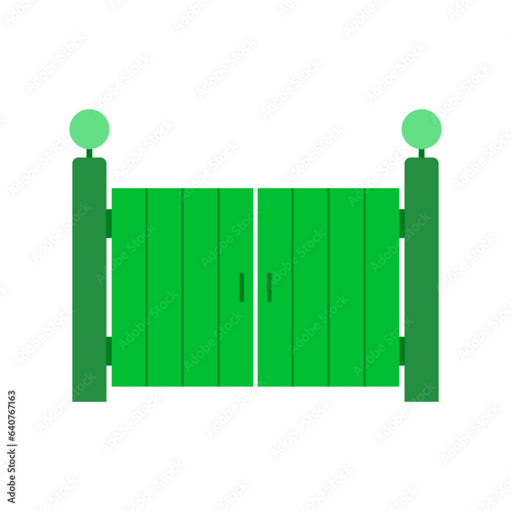 Gate icon. Color silhouette. Front view. Vector simple flat graphic ...