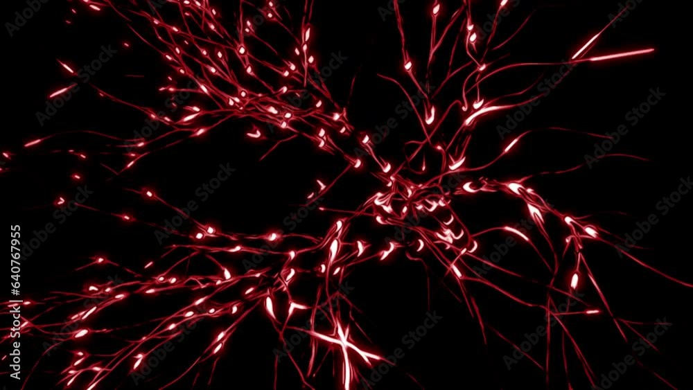 Neuronal and synapse activity animation. Design. Neurons in the head ...