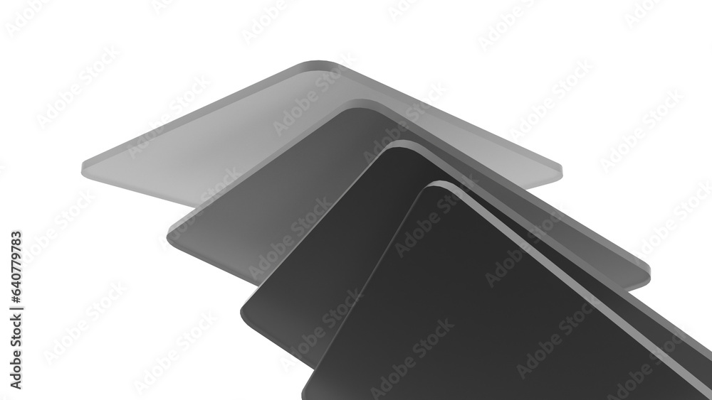 Transparent 3D shape abstract black and white square array without ...