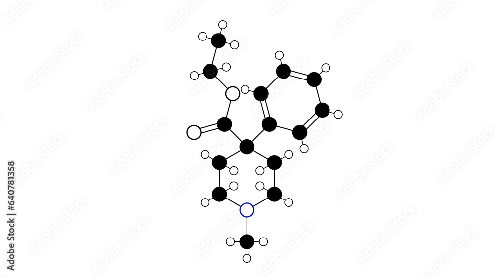 ภาพประกอบสต็อก pethidine molecule, structural chemical formula, ball ...