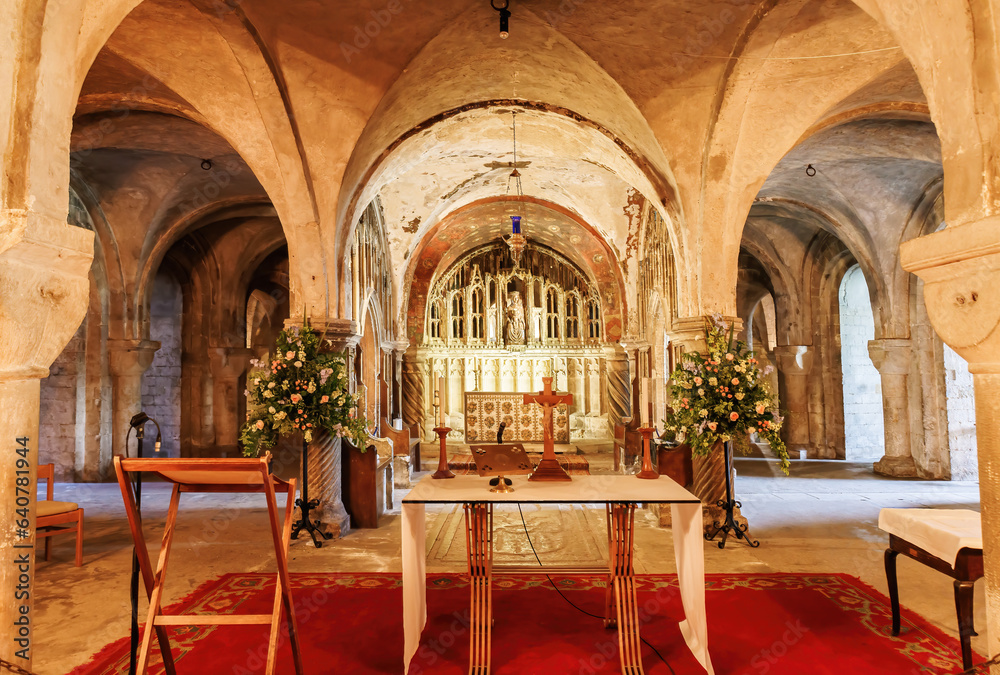 Canterbury,UK-May 20, 2023: Altar of the crypt of Canterbury Cathedral ...