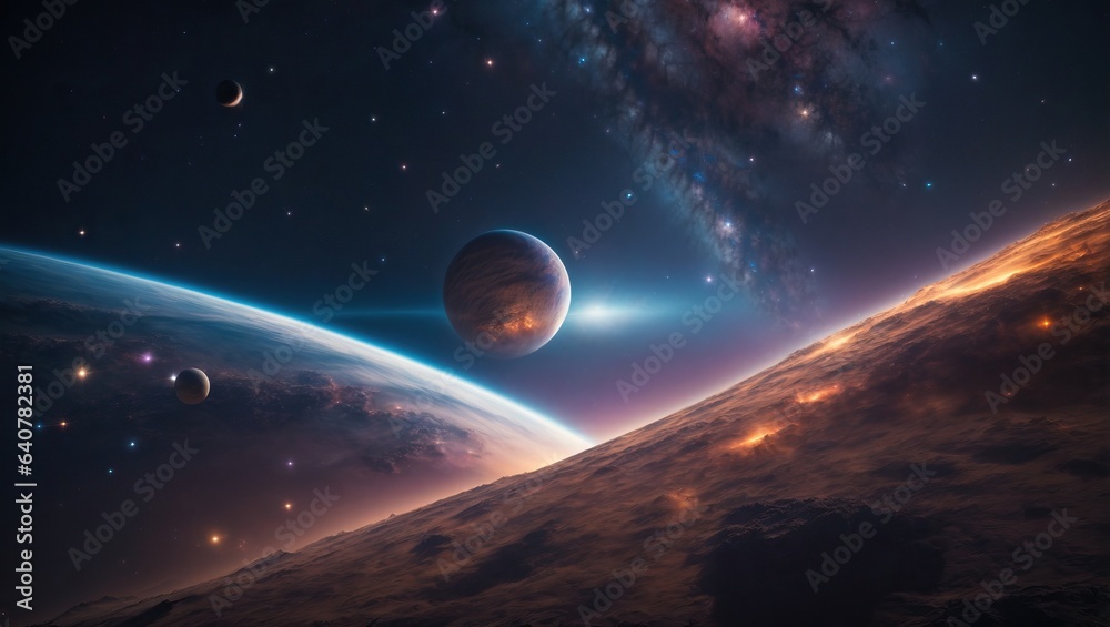 Deep space art. Nebulas, planets, galaxies and stars in beautiful ...