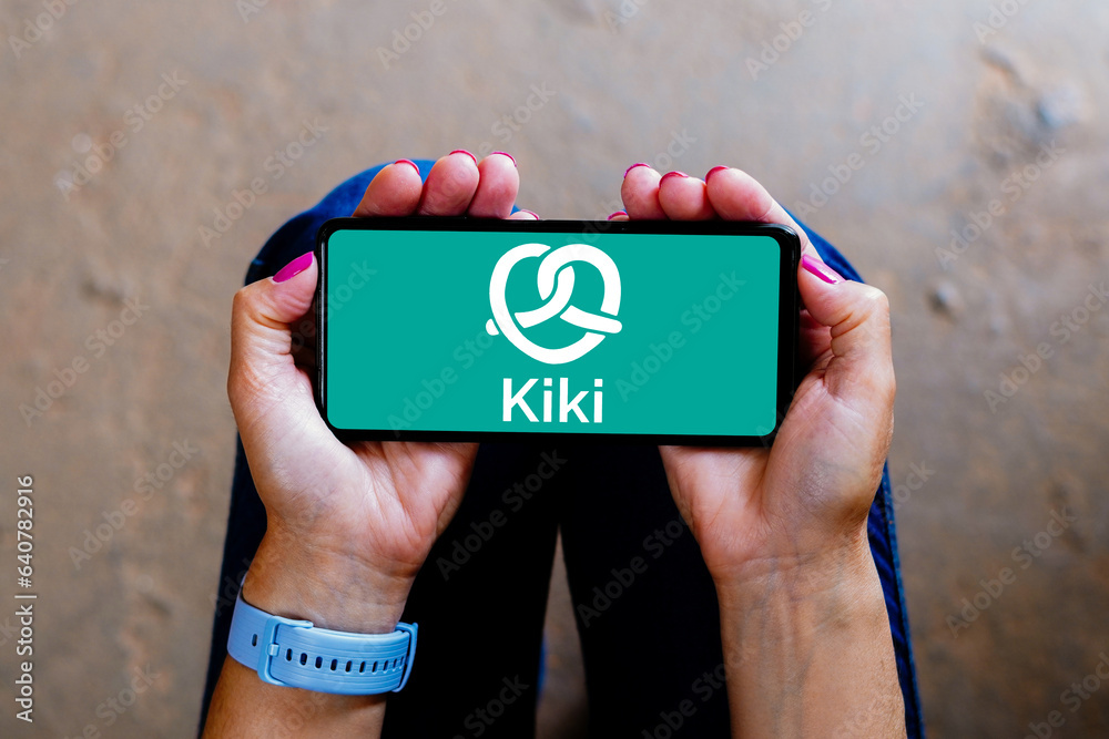 August 29, 2023, Brazil. In this photo illustration, the KiKi logo seen displayed on a ...