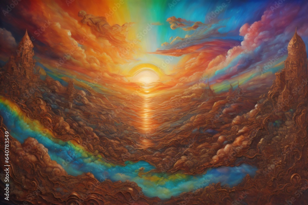 surreal essence of sunrise or sunset through a creative interplay of ...