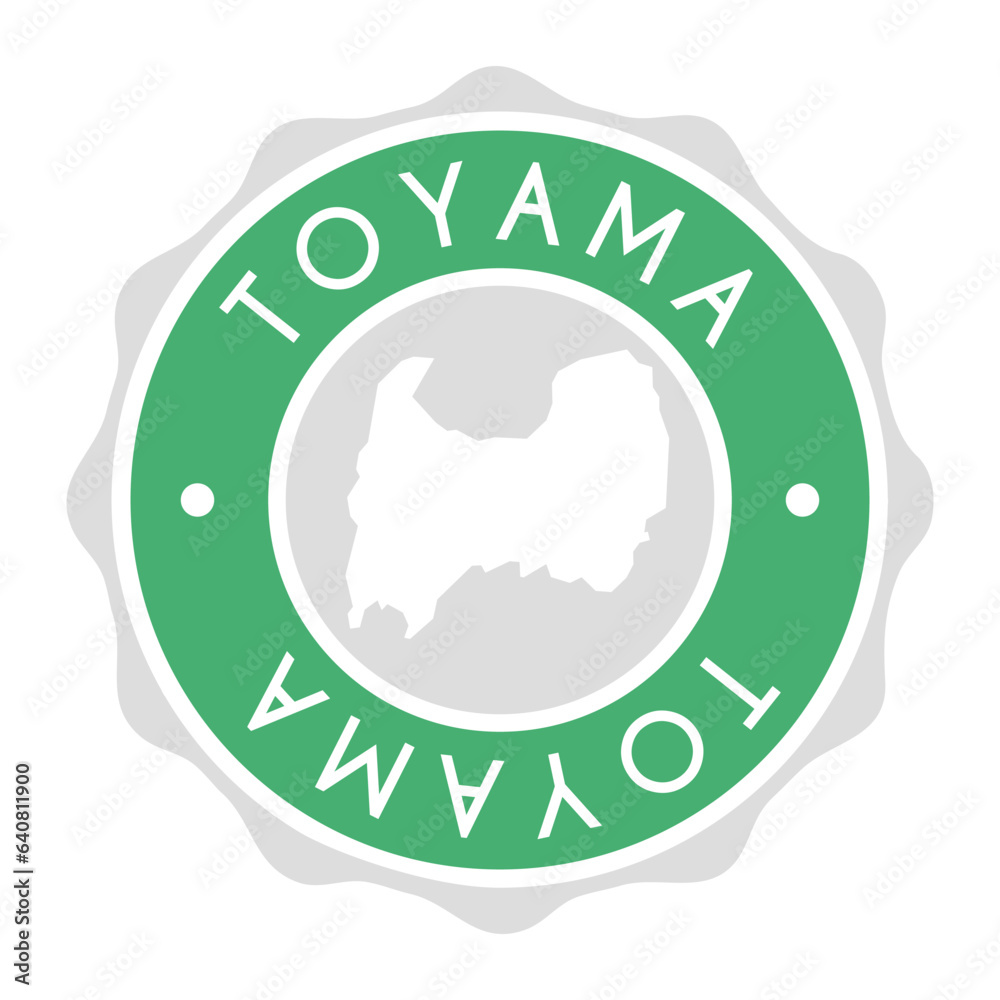 Toyama, Japan Badge Map Vector Seal Vector Sign. National Symbol ...