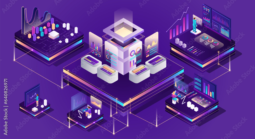 People analyze data and statistics. Character interact with graph and chart, do web programming ...