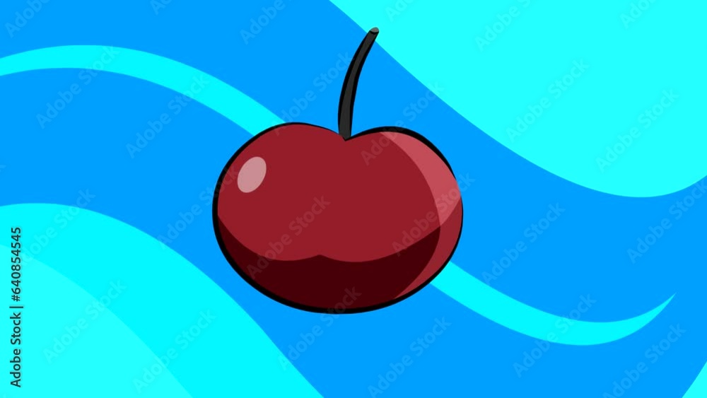 An animated cherry in cartoon style, 2D animation, fruit. Stock Video ...