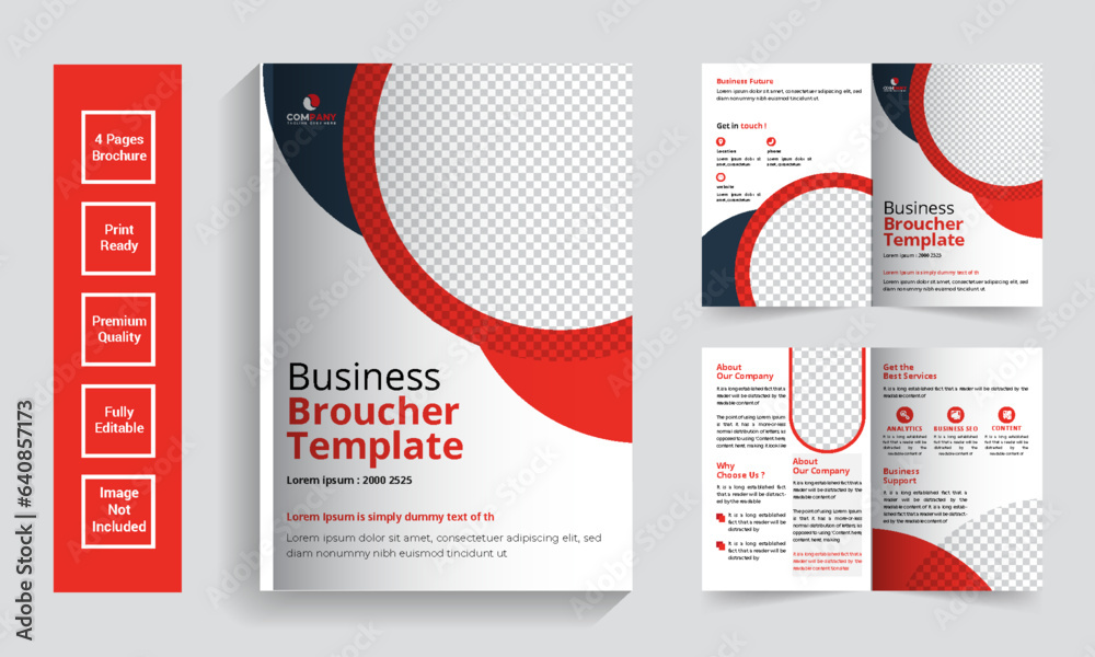 Creative modern bifold brochure template design. corporate business ...