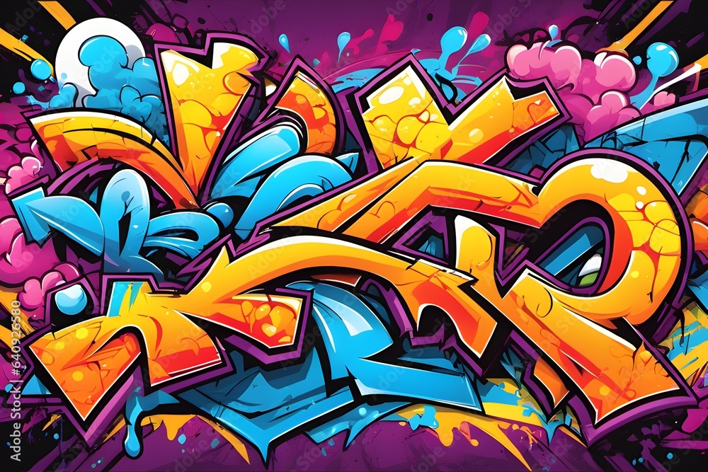 Ilustrace „Graffiti Wallpaper, Graffiti Background, Graffiti Pattern ...