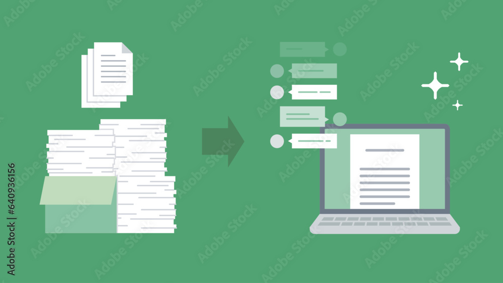 DX to digitize large volumes of documents and utilize AI chat Stock ...