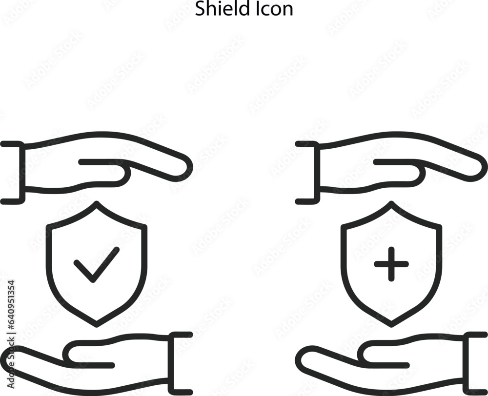 Set of security shield icons, security shields logotypes with check mark. Security shield ...