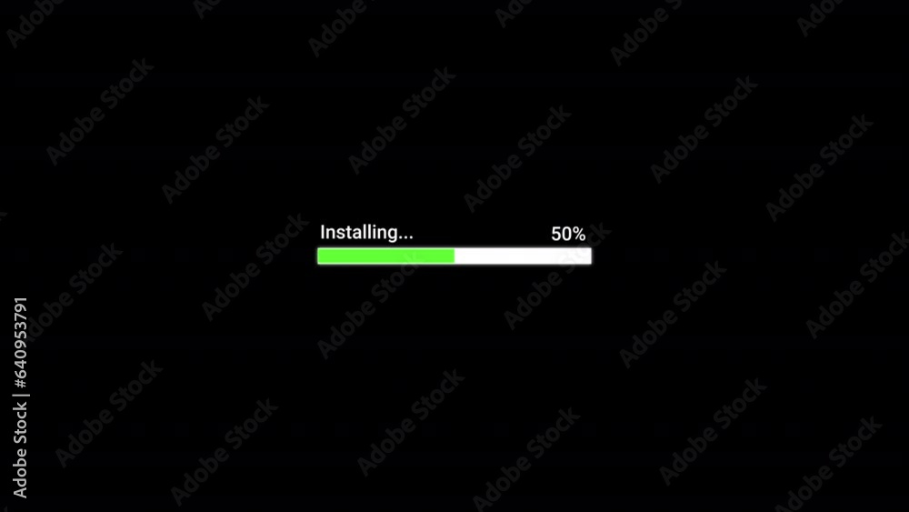 Green Color Installing Progress Bar Installing Bar Loading Progress Indicator From 0 To 100