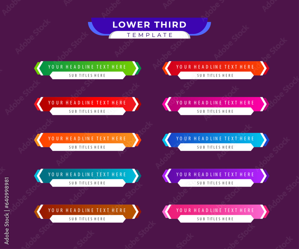 Lower Thirds Template or Colorful lower thirds template or Modern Lower Thirds Banner Template ...