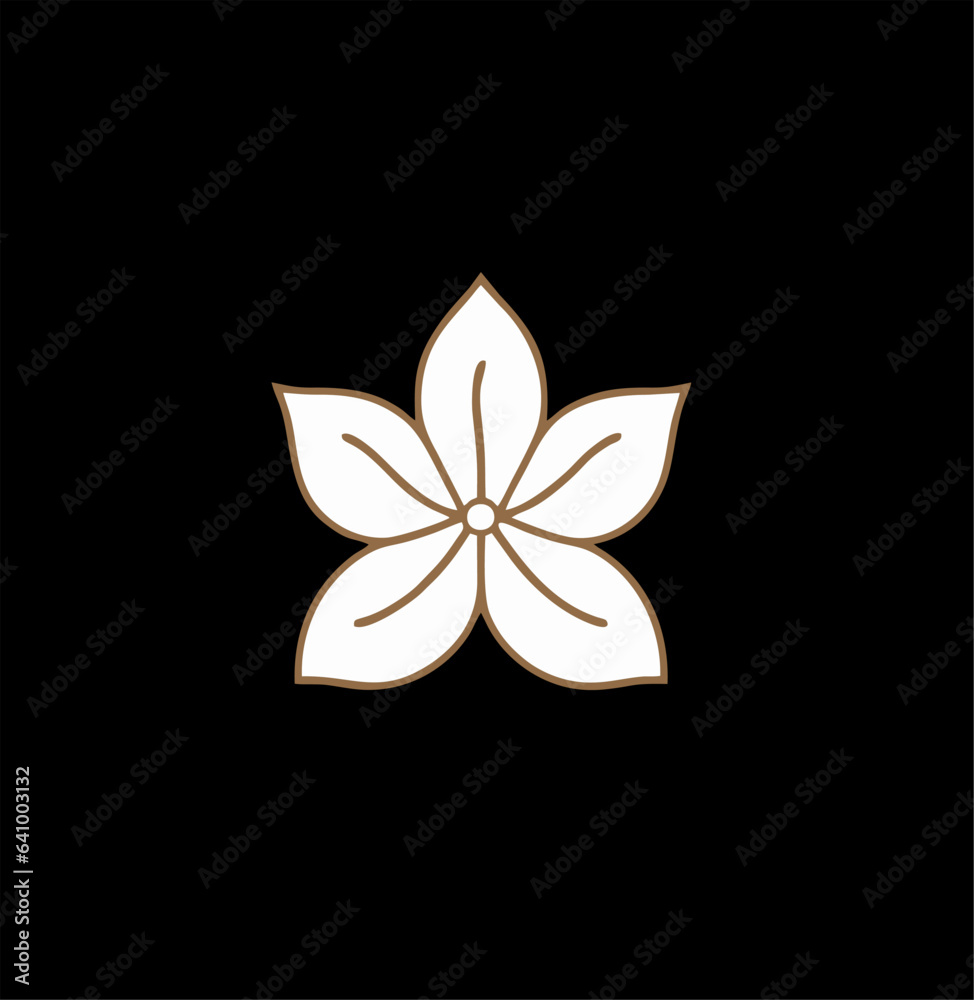 jasmine flower icon design, flower logo template. line art style Stock ...