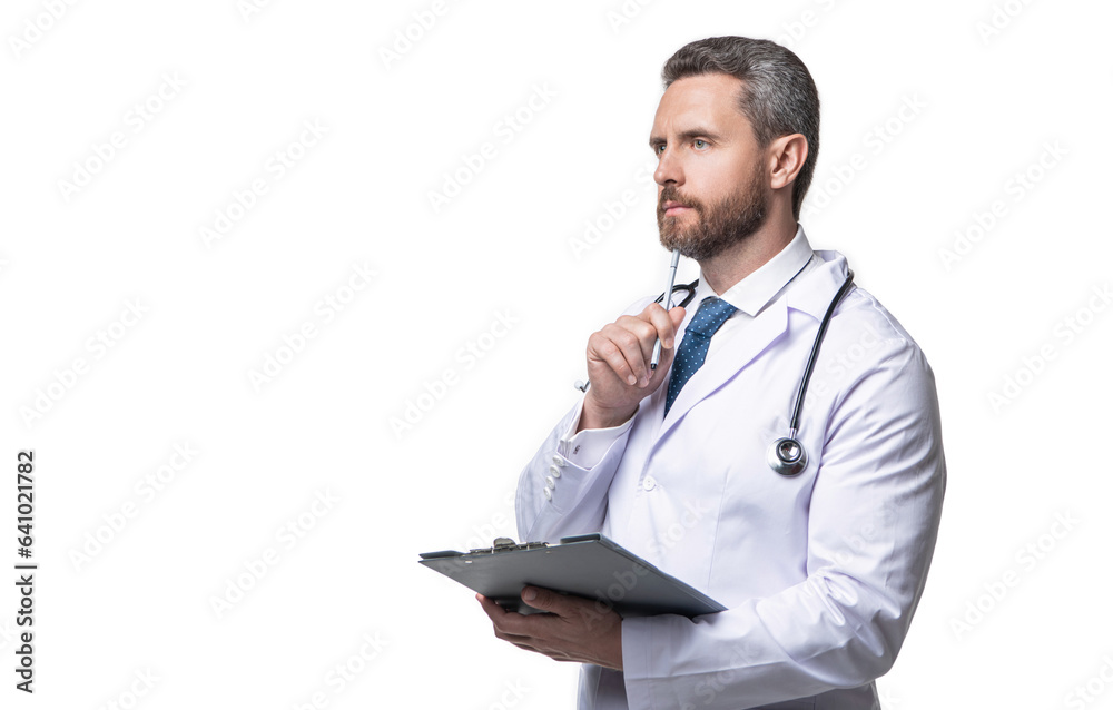 Photo & Art Print internist with anamnesis in studio, banner, be free