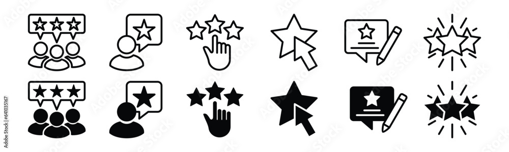 Feedback and customer reviews icons set. Client experience, testimonial ...